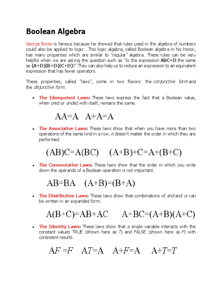 Examples - Boolean Algebra - Simplification | Download Free PDF ... Examples - Boolean Algebra - Simplification | Download Free PDF ...