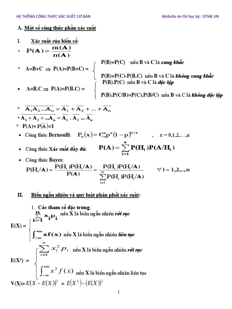 Othk - VN Cong Thuc XSTK | PDF