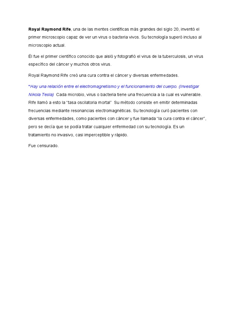 Royal Raymond Rife | PDF