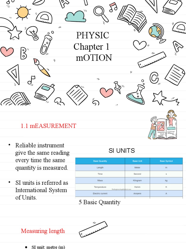 Y11 Physics Chapter 1 - Motion | PDF