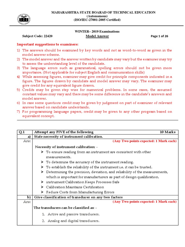 2019 Winter Model Answer Paper (Msbte Study Resources) | PDF | Buoyancy | Flow Measurement