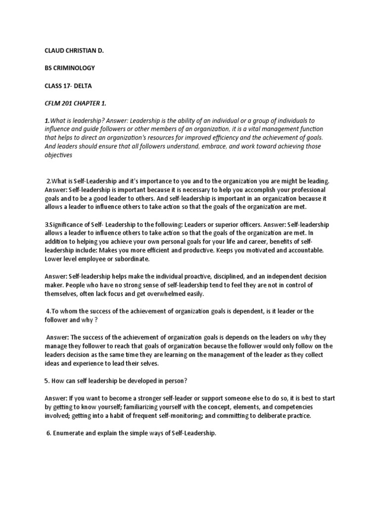 Claud Christian D CFLM Compilation | PDF | Leadership | Power (Social And Political)