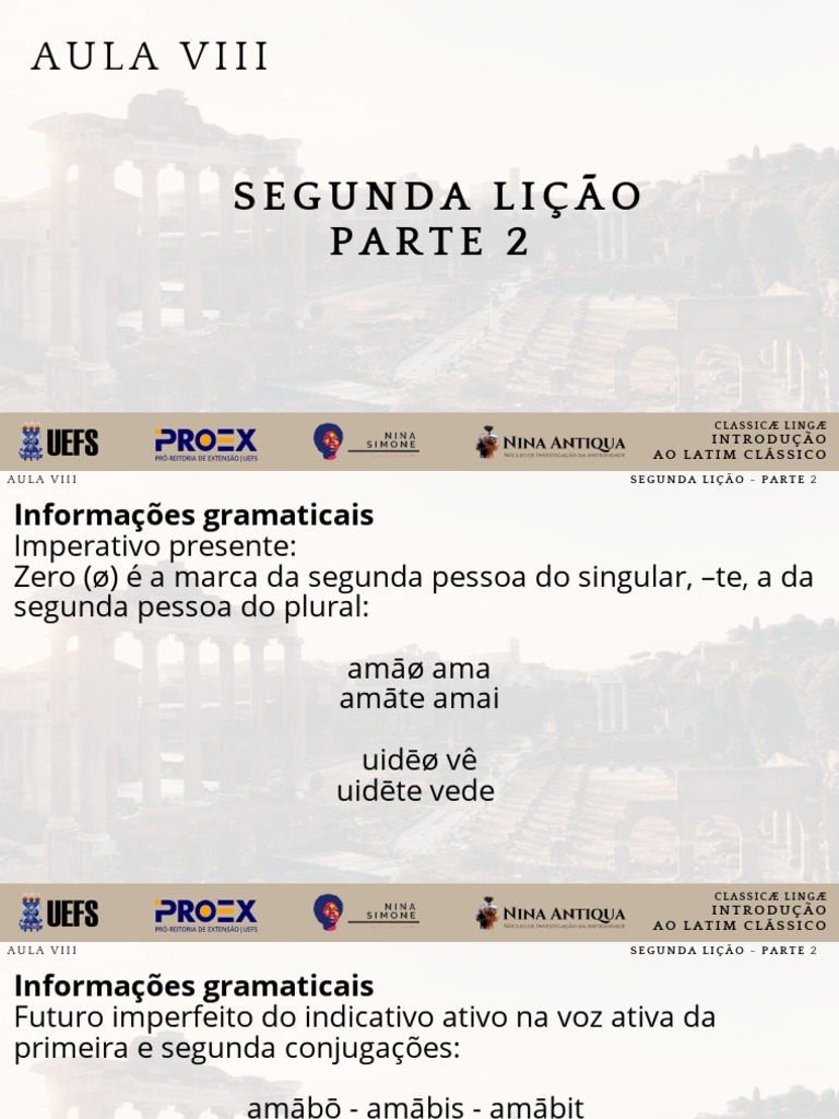Slides - Aula 8 - Latim | PDF | Latim | Plural