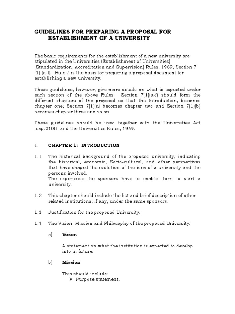University Proposal Preparation Guidelines | PDF | University And ...