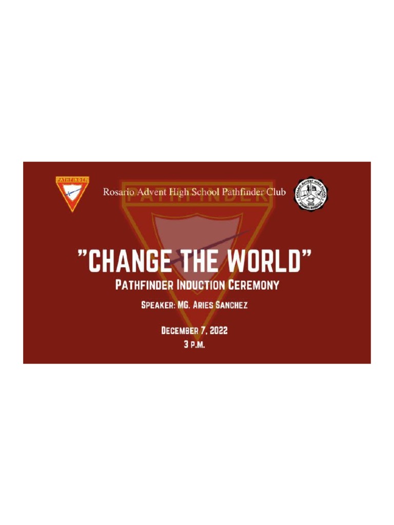 Pathfinder Induction 2022 2023 | PDF