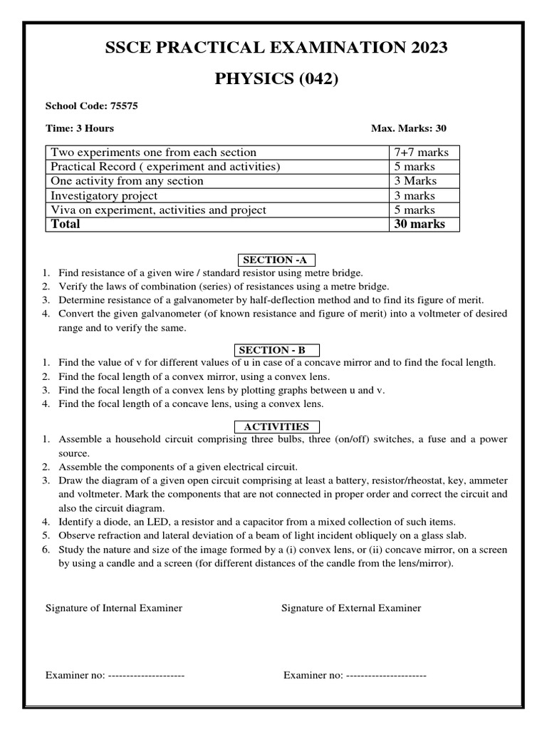 Aissce Practical Examination 2021QP | PDF | Electrical Network ... Aissce Practical Examination 2021QP | PDF | Electrical Network ...