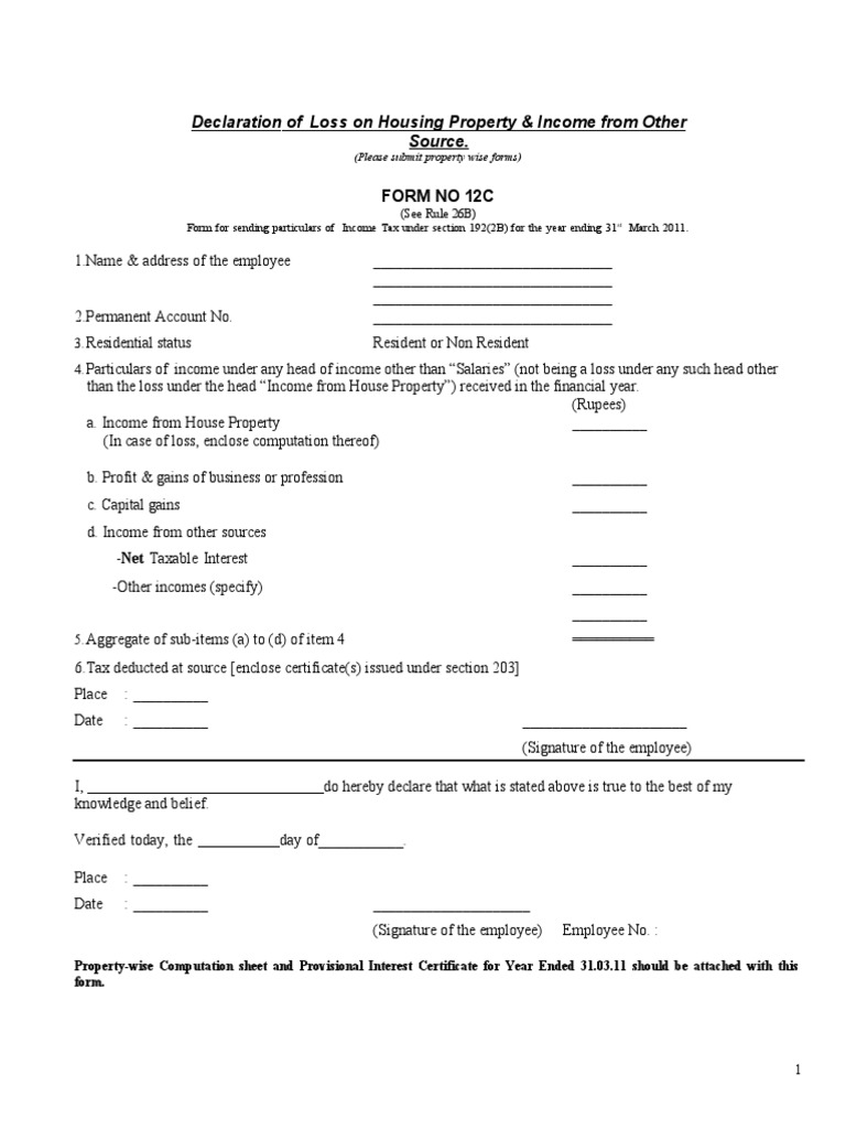 Form 12c | PDF | Income | Taxes