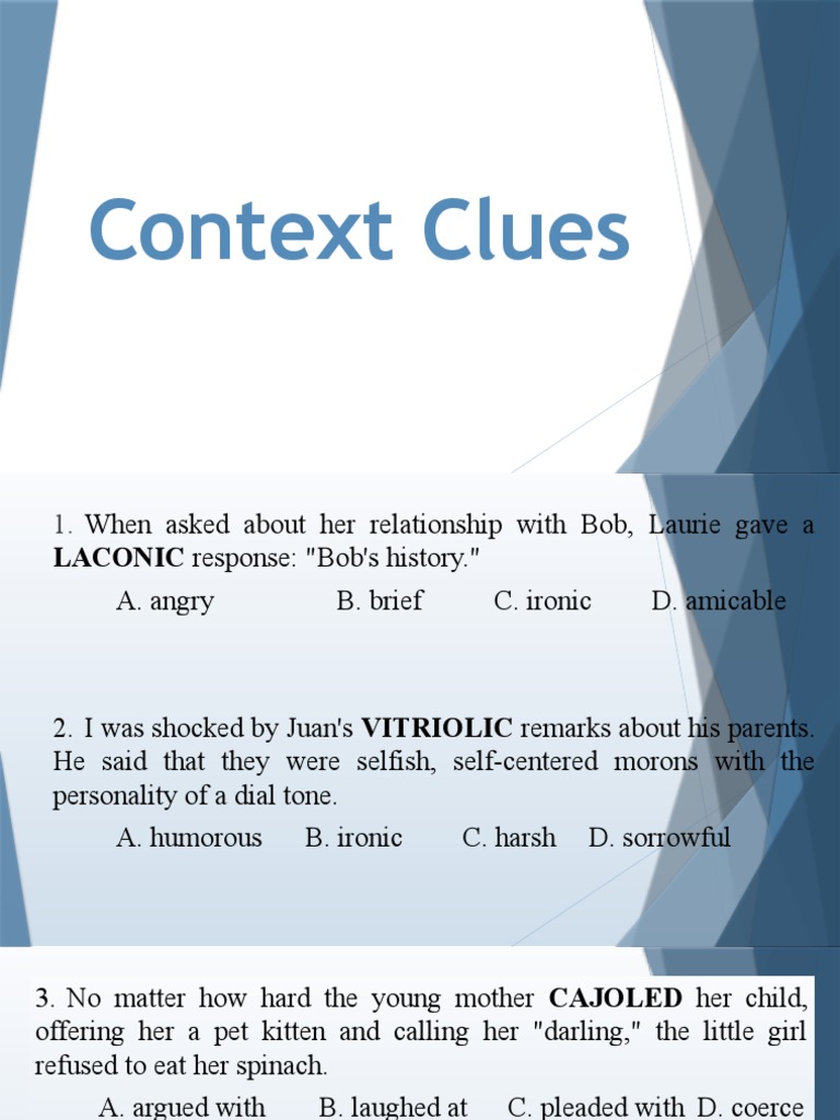 English Lesson: Context Clues | PDF | Tsunami | Earthquakes