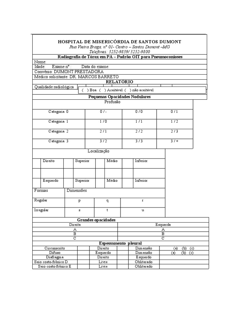 Laudo Oit | PDF | Tórax (anatomia humana) | Anatomia