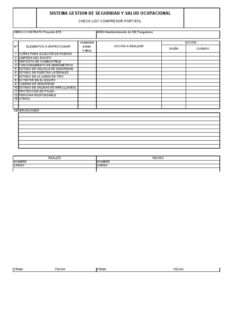 Check List Herramientas Manuales | PDF | Bienes manufacturados Check List Herramientas Manuales | PDF | Bienes manufacturados