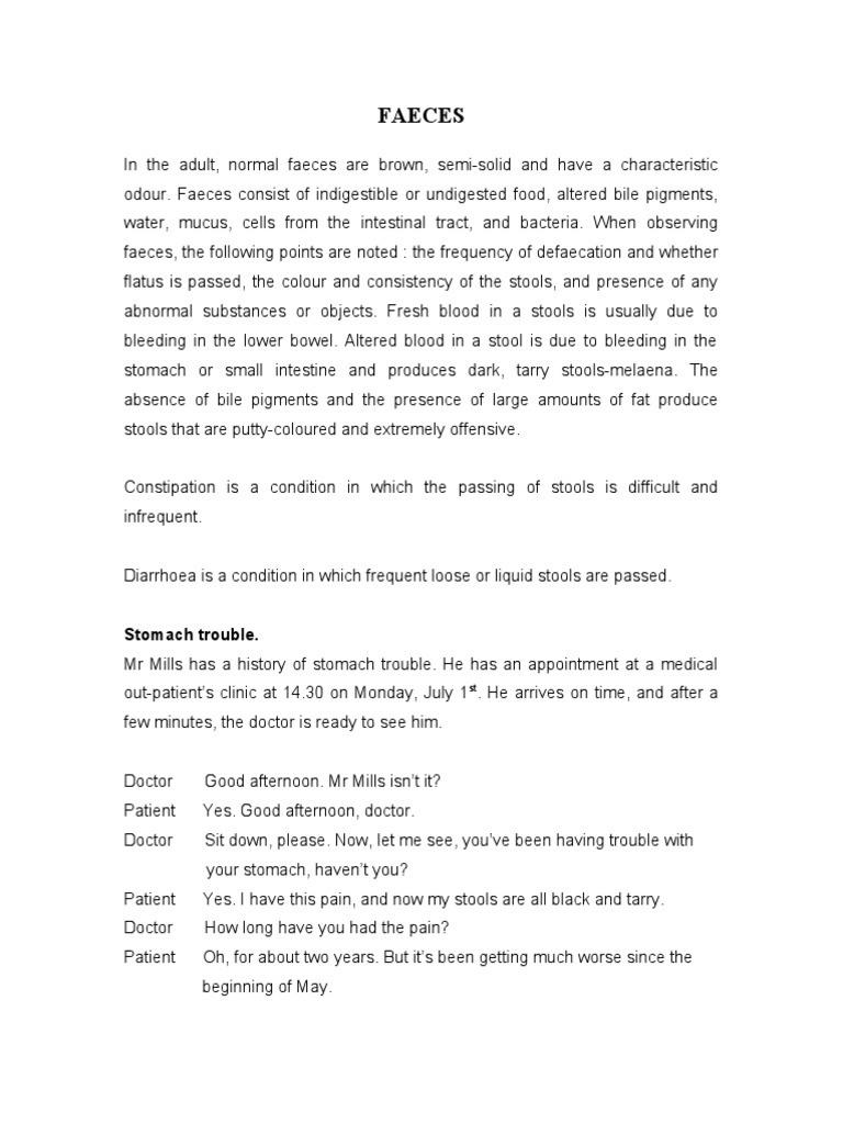 Faeces | PDF | Human Feces | Medicine