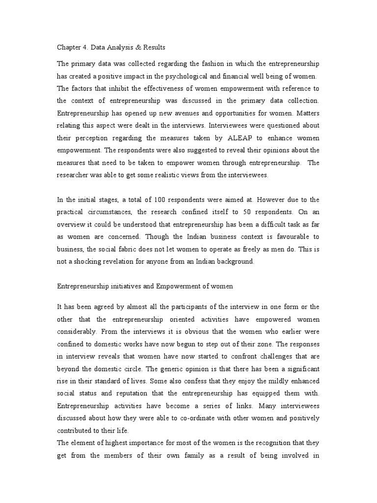 Chapter 4. Data Analylisis - ANKITA - 03122021 | PDF | Entrepreneurship | Behavioural Sciences