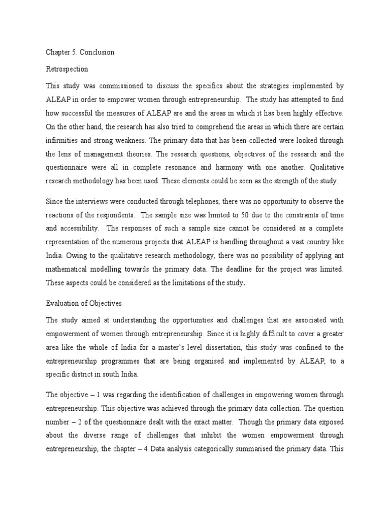 Chapter 5. Ankita COnclusion 03122021 | PDF | Entrepreneurship ...
