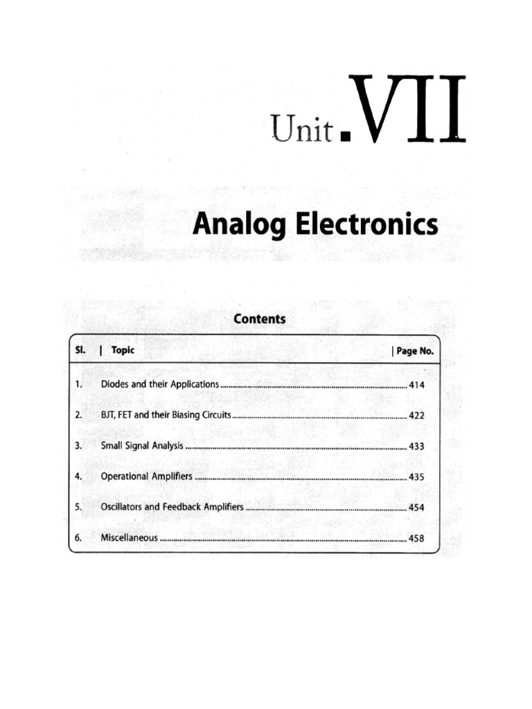 Analog Electronics | PDF
