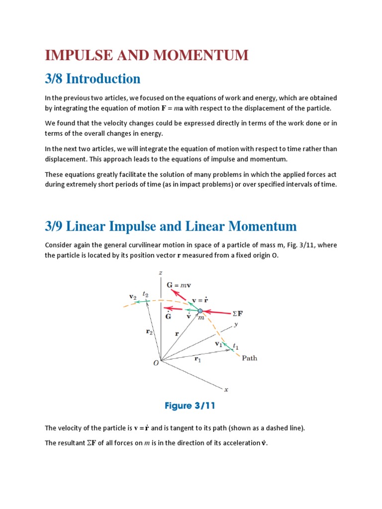 CHAPTER 3 Linear Impulse and Linear Momentum | PDF | Momentum | Force