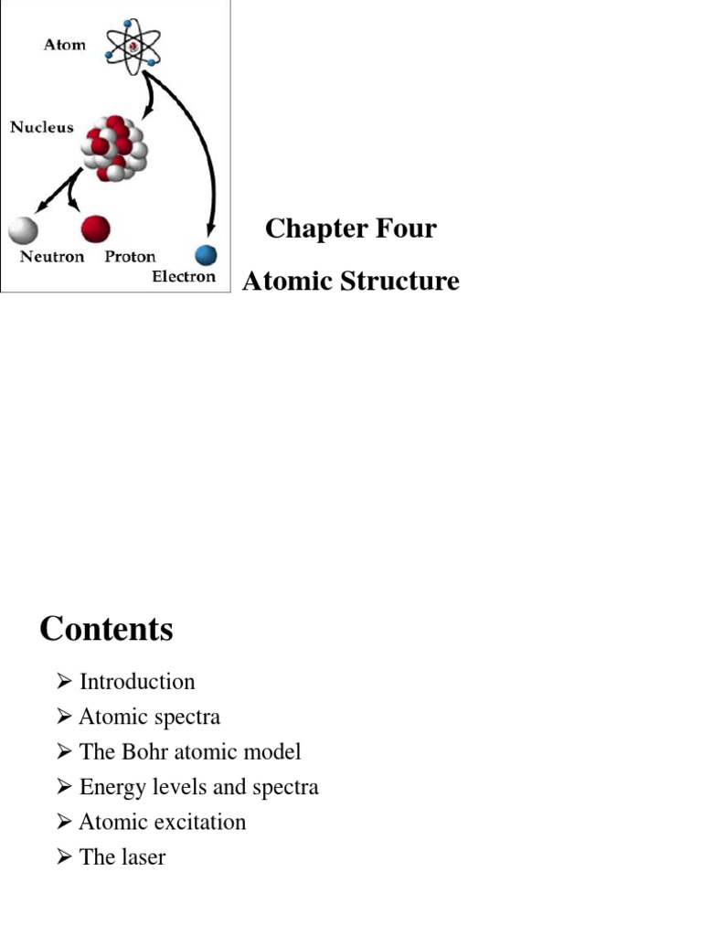 Chapter Four Atomic Structure | PDF | Atoms | Electron