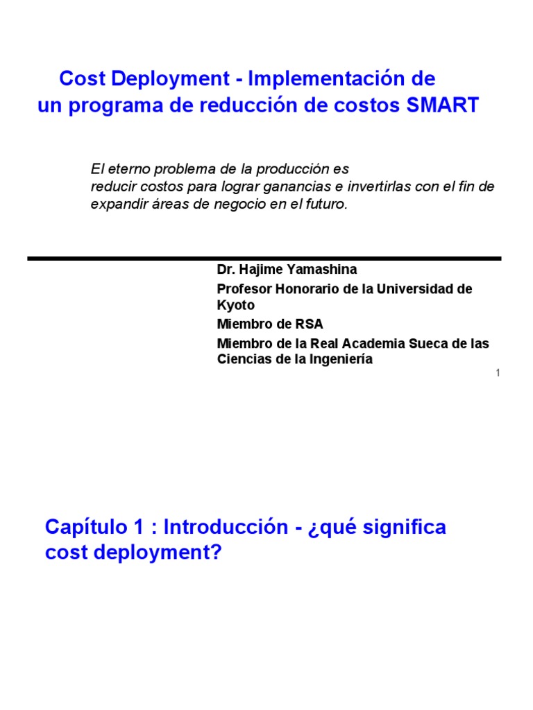 20061223-Cost Deployment-Establishing A SMART Cost Reduction Programme (245pag) (Español) | PDF ...