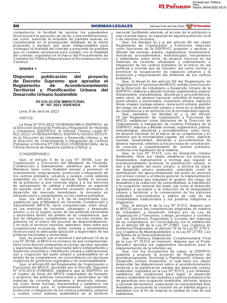 RM #107-2022-Vivienda | PDF | Planificación urbana | Urbanismo