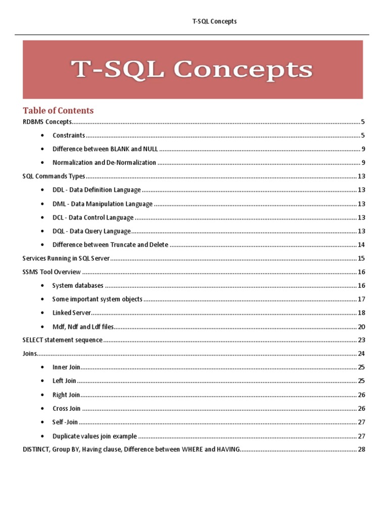 T Sql Concepts 1562493279 Pdf Databases Information Science 