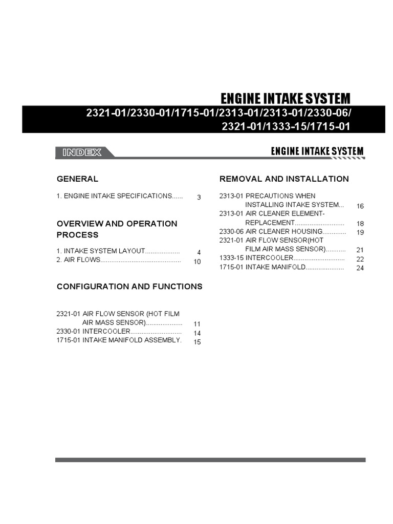4.engine Intake System | PDF | Turbocharger | Engines