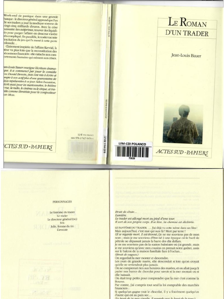 Le Roman D'un Trader - Jean Louis Bauer | PDF