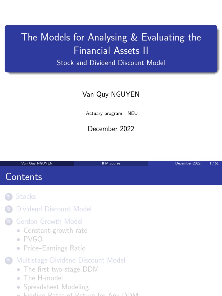 IFM2 - Equity Valuation Model - Stock and DDM | PDF | Technical Analysis | Stocks