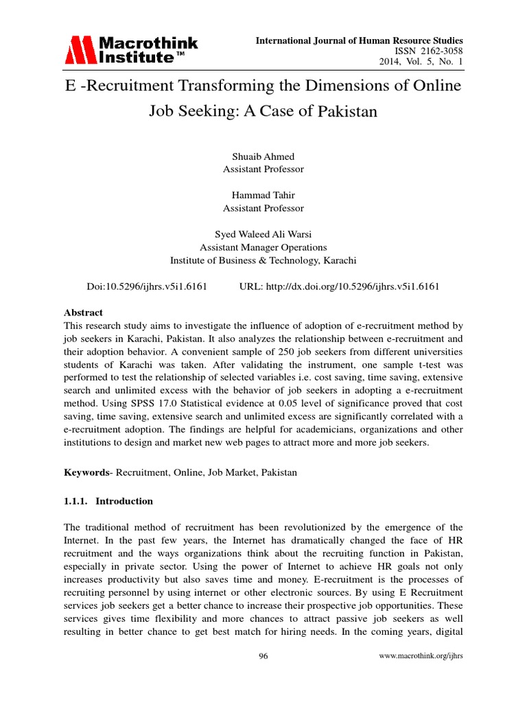 E Recruitment Transforming The Dimension | PDF | Recruitment | Internet