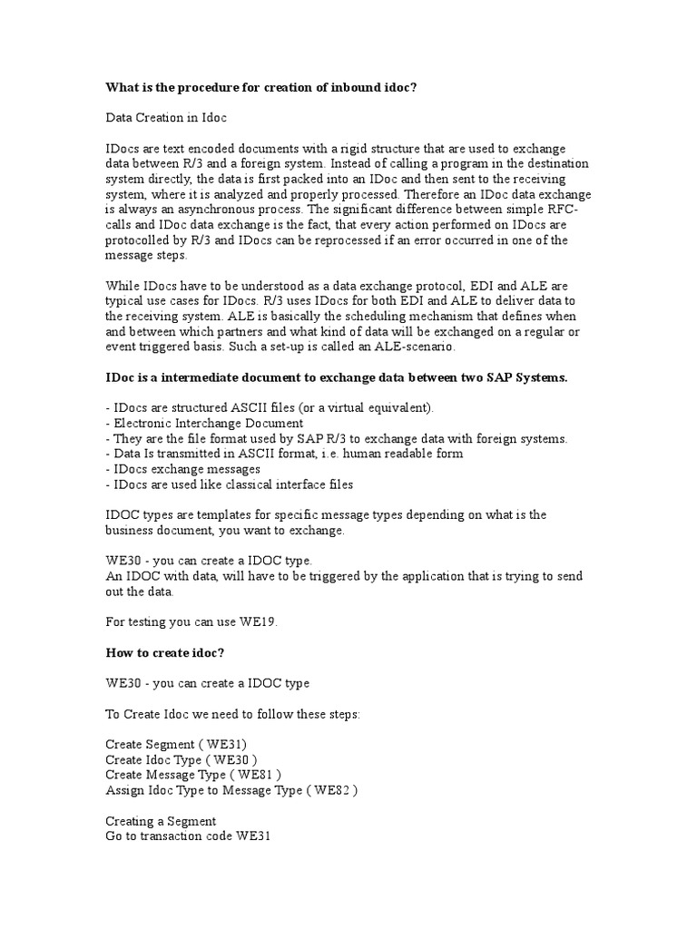 IDOC Step by Step Guide | PDF | Electronic Data Interchange | Icon (Computing)