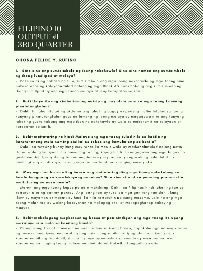 Filipino 10 Output | PDF