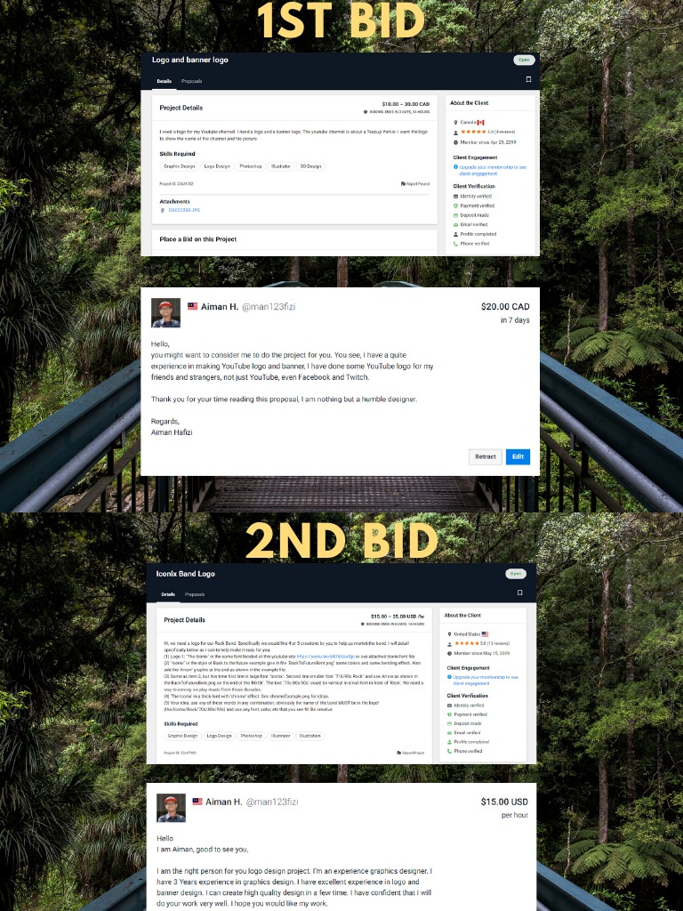 Muhamad Aiman Hafizi Bin Azemi - Bidding Progress | PDF