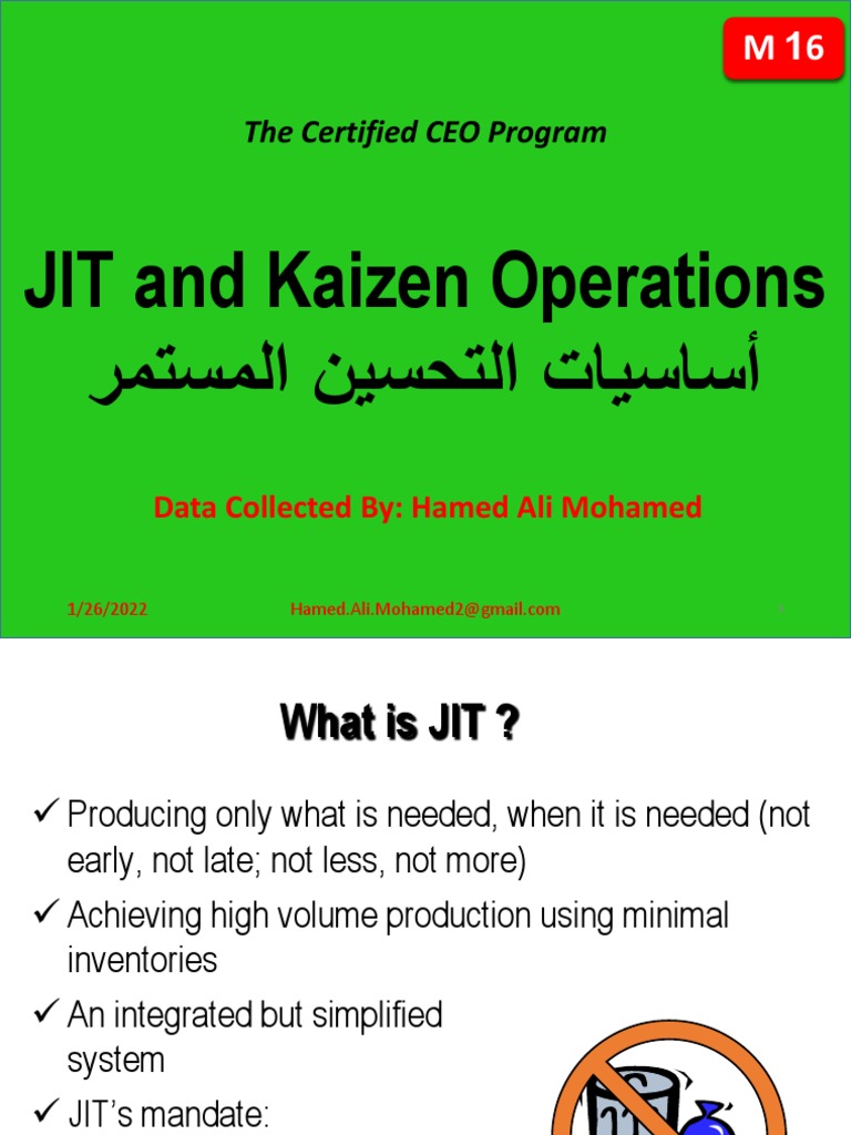 JIT Kaizen 1666650411 | PDF | Lean Manufacturing | Supply Chain