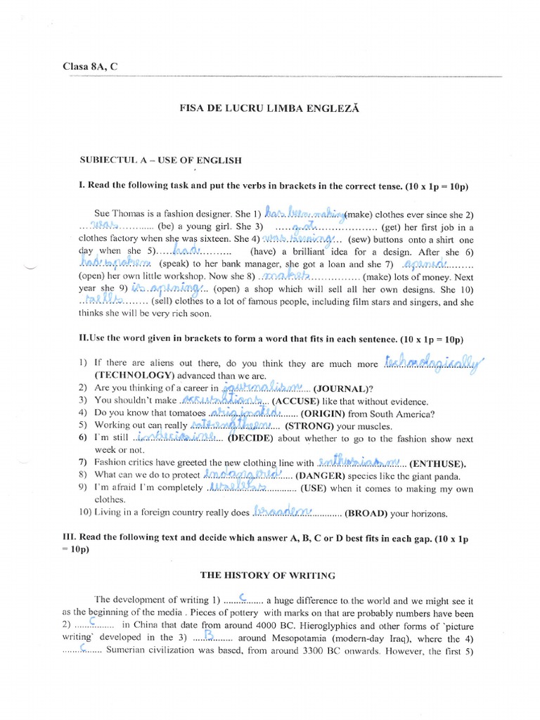 Test Engleza | PDF