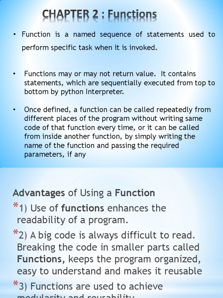Chapter 2 Function Pdf Parameter Computer Programming Subroutine