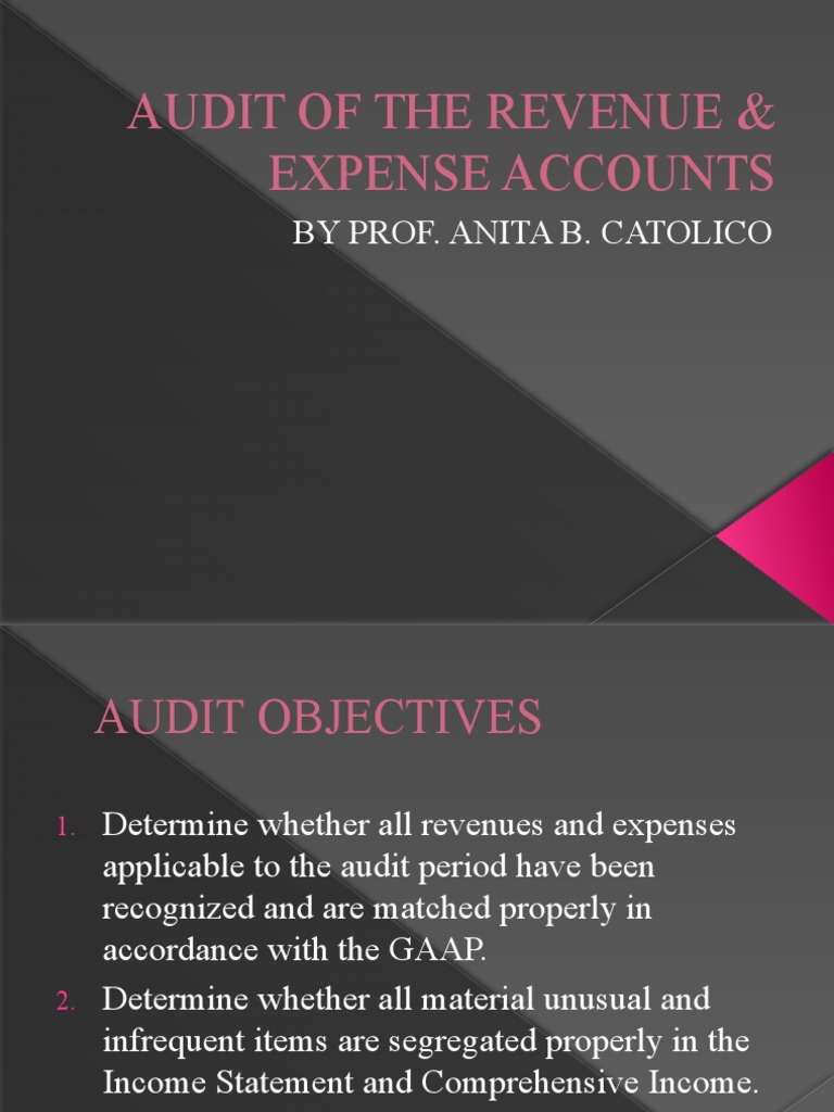 Audit Application - Lec. 13 Revenues Expenses | PDF | Financial Audit | Revenue