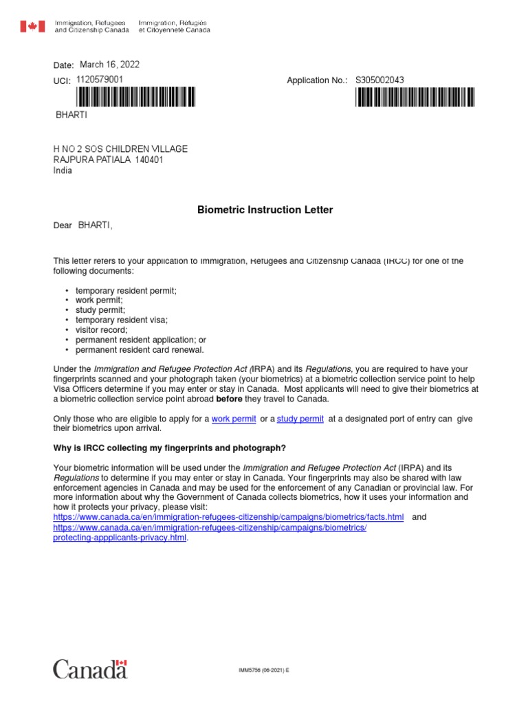 Biometric Letter Bharti | PDF | National Security | International Relations