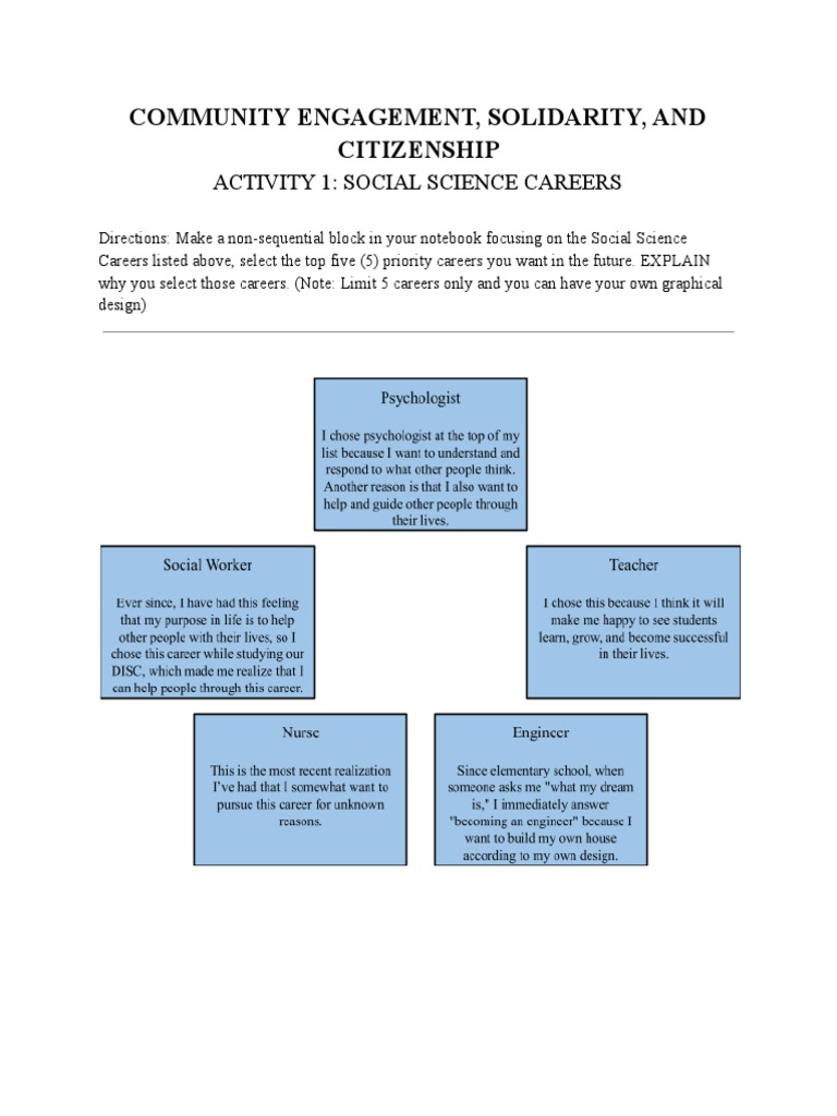 Activity 1 - Social Science Careers | PDF