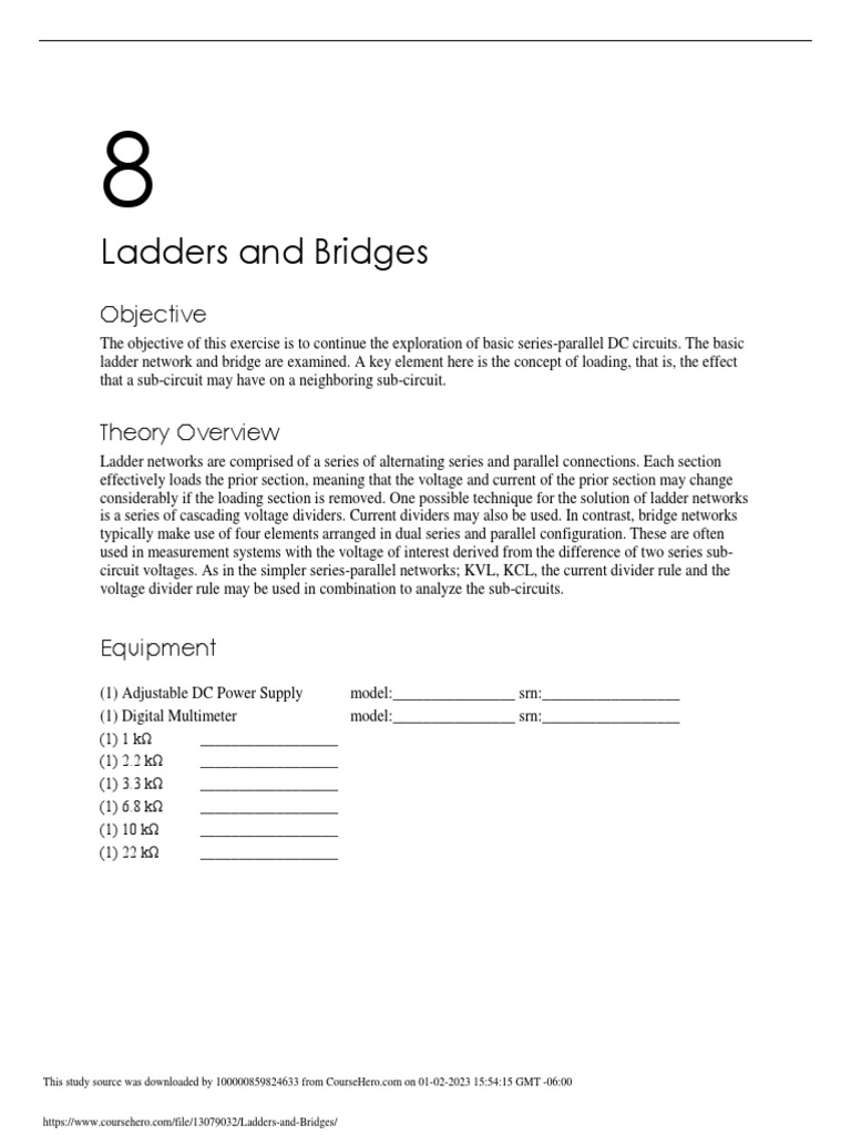 Ladders and Bridges | PDF | Series And Parallel Circuits | Voltage