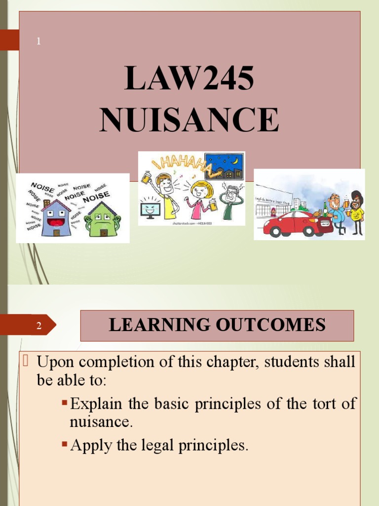 LAW245 Nuisance | PDF | Nuisance | Common Law