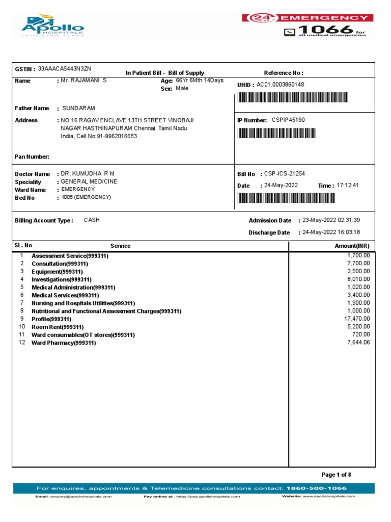 24 5 2022 Ac01.0003860148 Csp-Ics-21254 91-9962016683 | PDF | Blood Plasma | Hospital