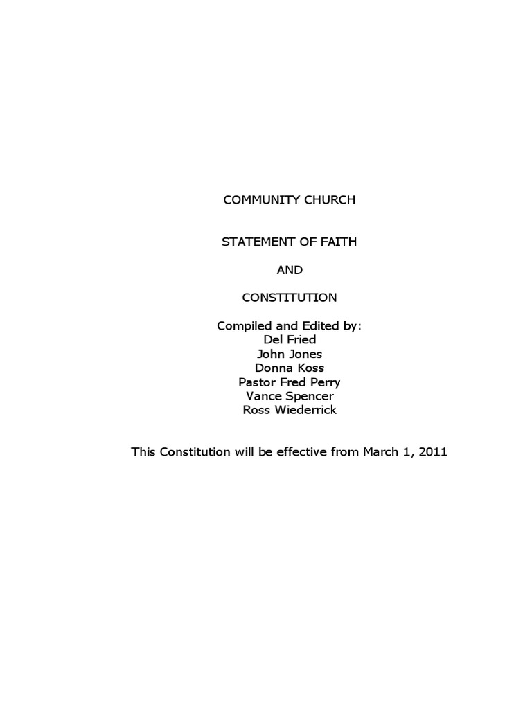 Comm Church Constitution With Amend | PDF | Elder (Christianity ...