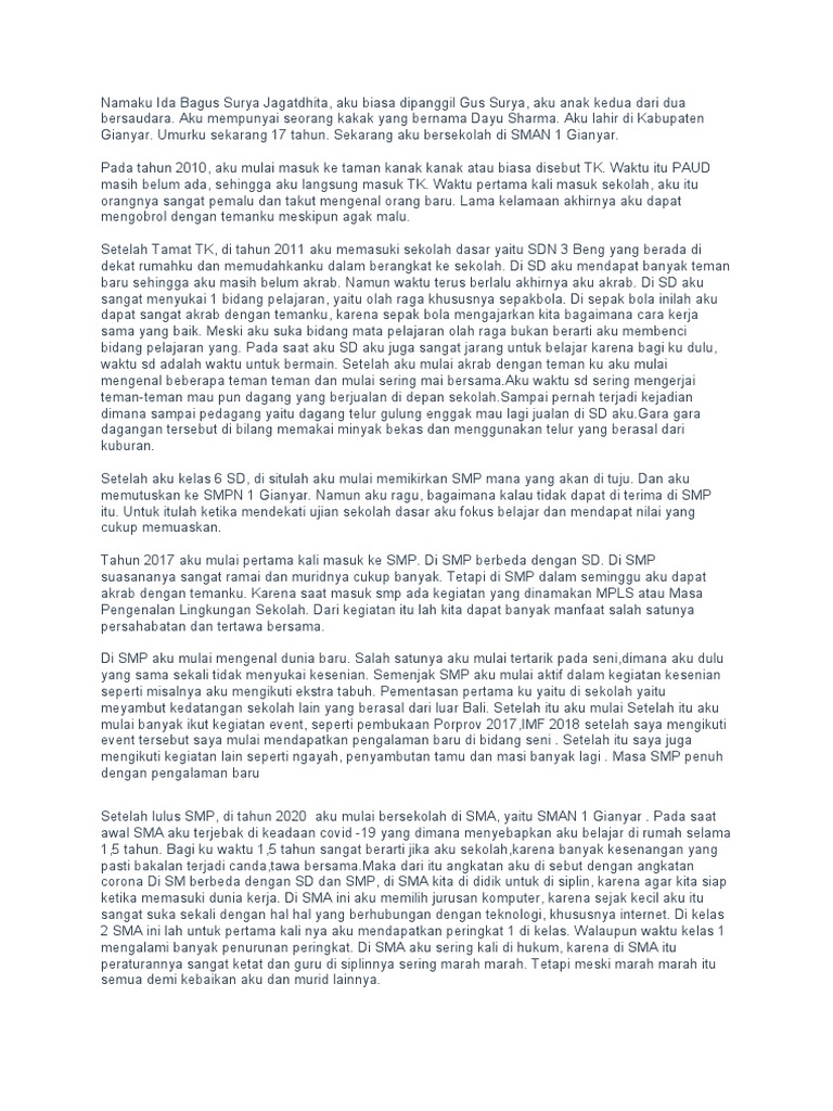 Kisah Hidup Gus Surya di Gianyar | PDF