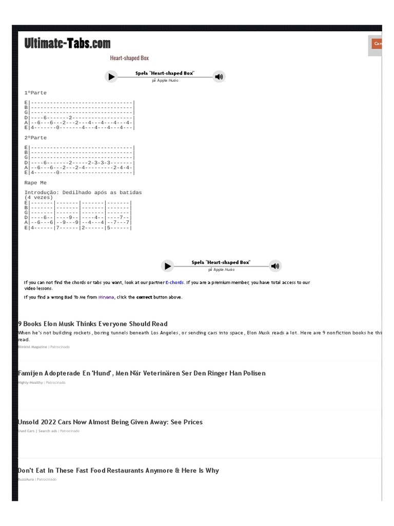 Heart-Shaped Box Guitar Tab - Nirvana - ULTIMATE | PDF