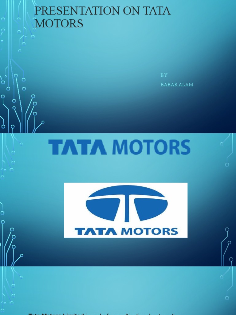 Presentation On Tata Motors | PDF | Car | Motor Vehicle Manufacturers