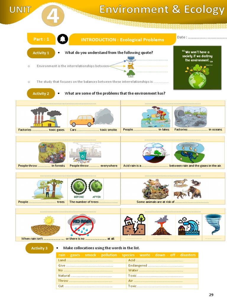 1BAC - UNIT 4 Intro, Vocab | PDF | Climate Change | Waste