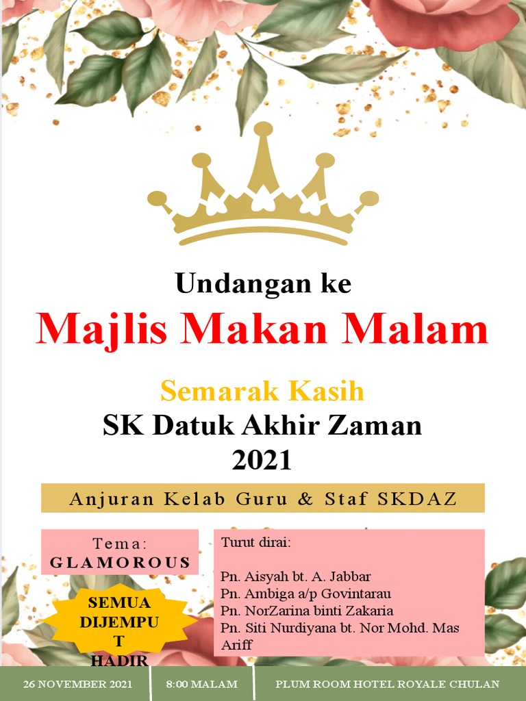 Buku Program - Kad Jemputan Annual Dinner Skdaz 2021 | PDF | Foods | Cuisine