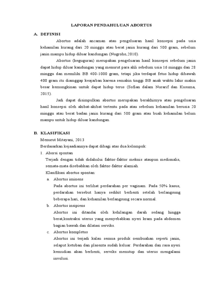 LP Abortus | PDF | Pengembangan Diri