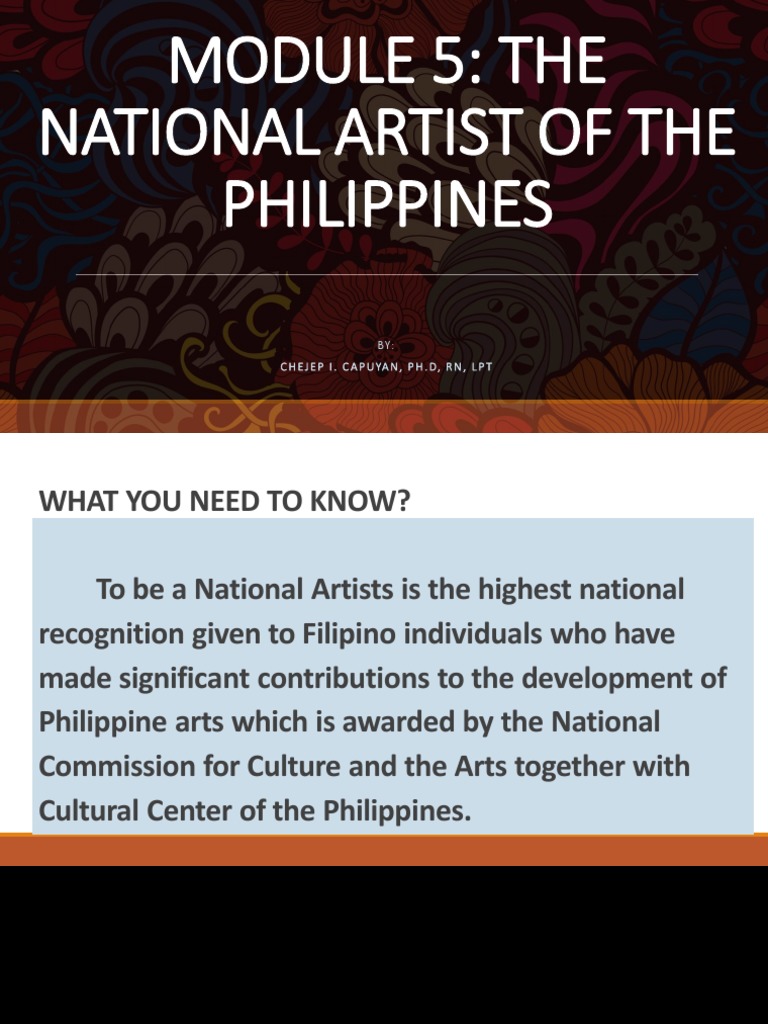 Cpar 11 Lesson-5.2-The-National-Artist-Of-The-Philippines | PDF ...