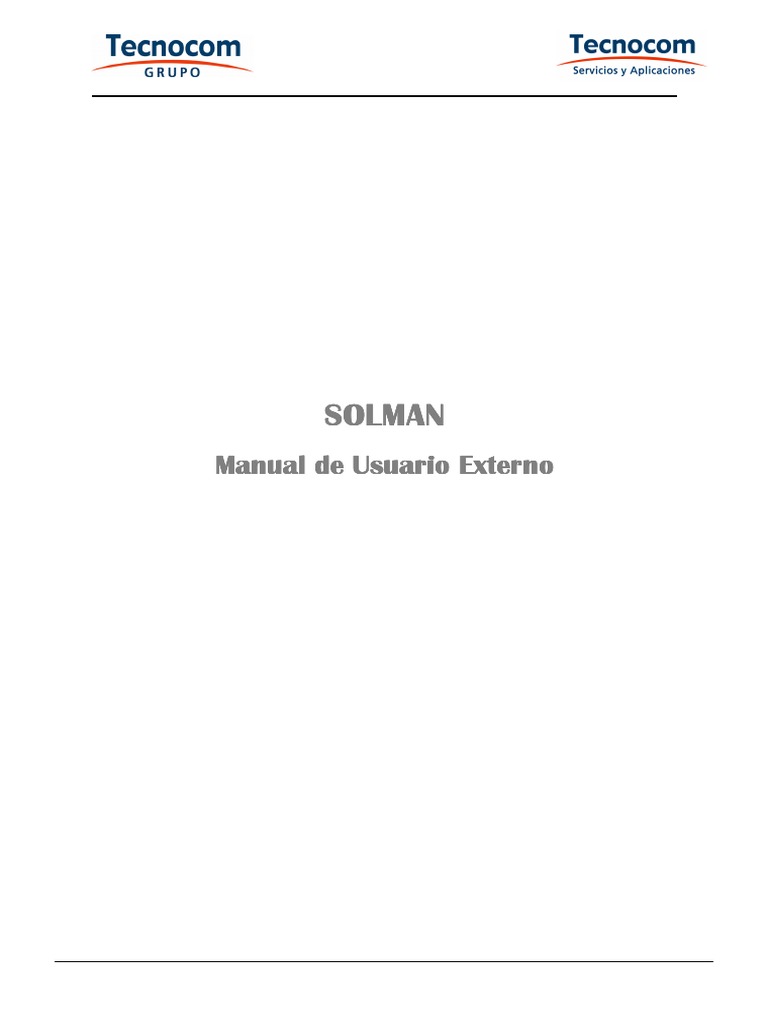 SOLMAN. Manual de Usuario Externo | Descargar gratis PDF | Ventana (informática) | Archivo de ...