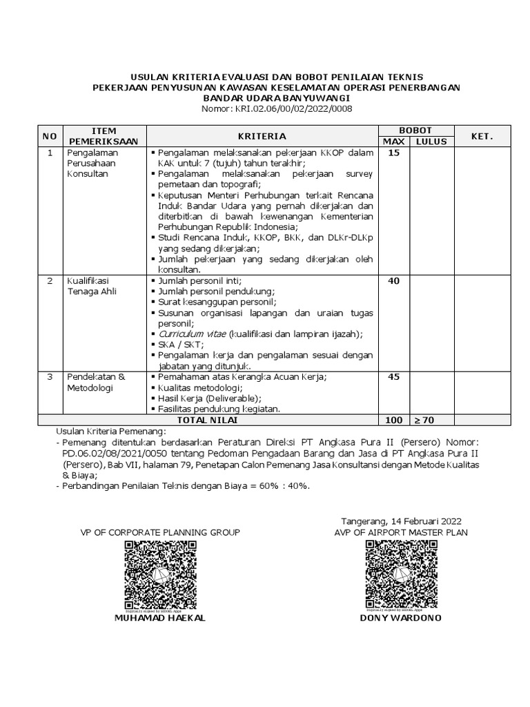 Kriteria Evaluasi Teknis - PDF | PDF