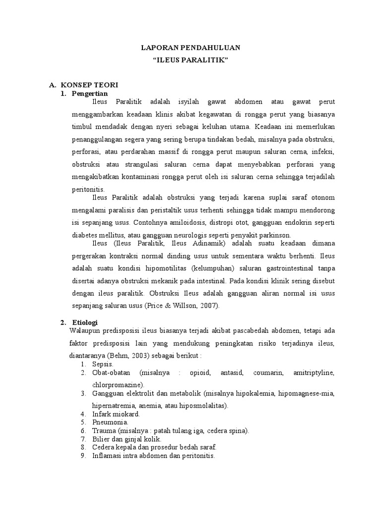 LP Ileus Paralitik - Compress | PDF